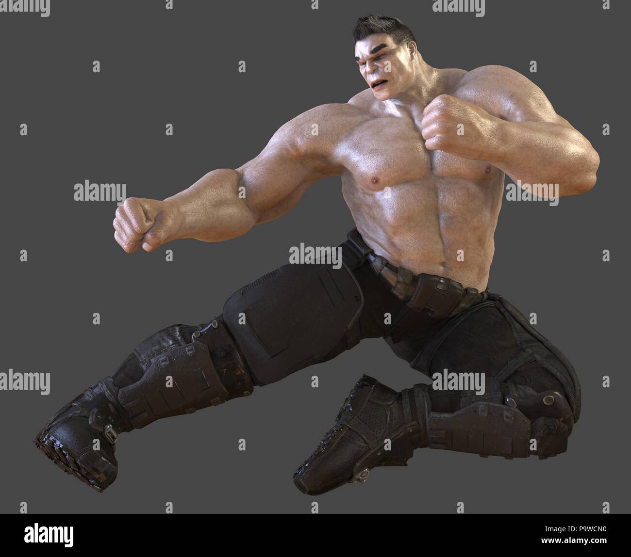 3D Illustration Big Giant Isolated on Gray Stock Photo - Alamy