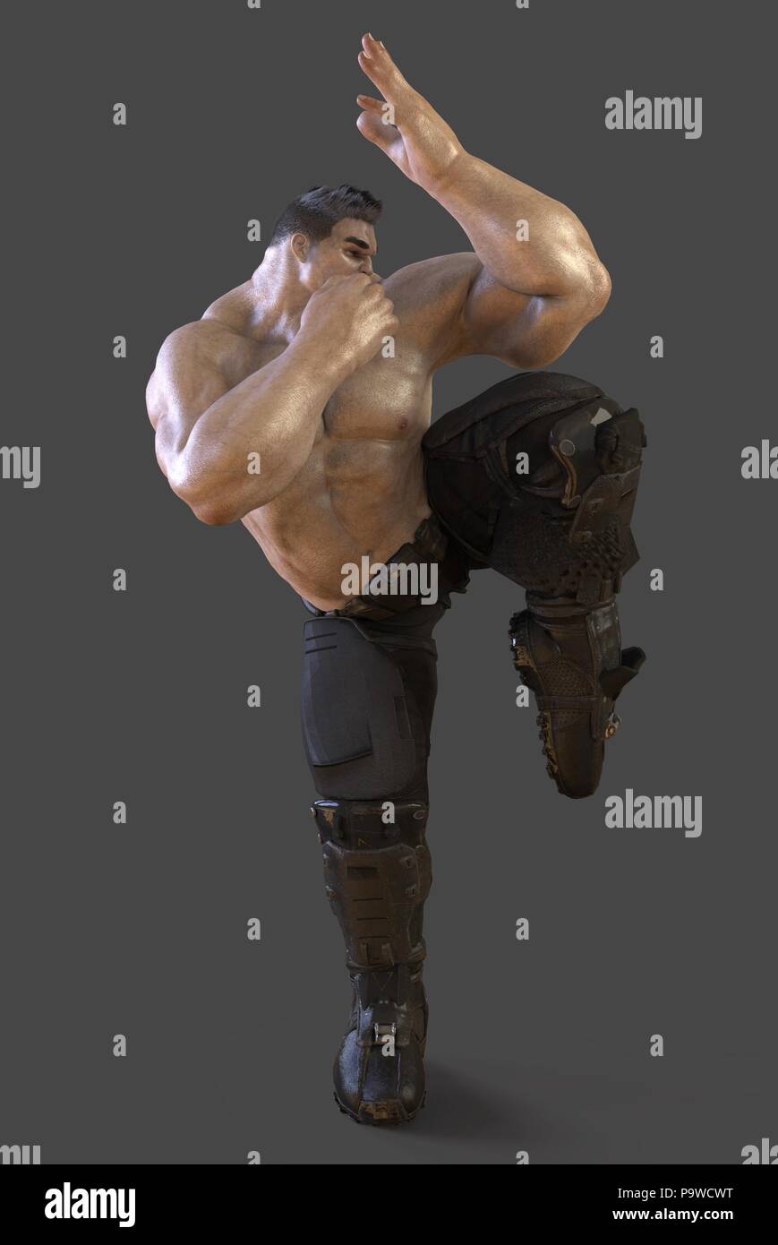 3D Illustration Big Giant Isolated on Gray Stock Photo - Alamy