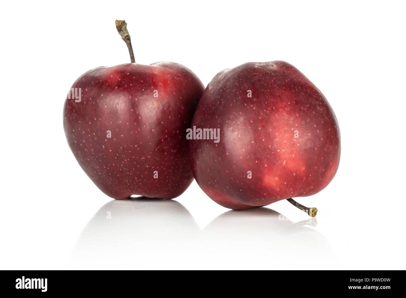 Two red delicious apples isolated on white background Stock Photo - Alamy