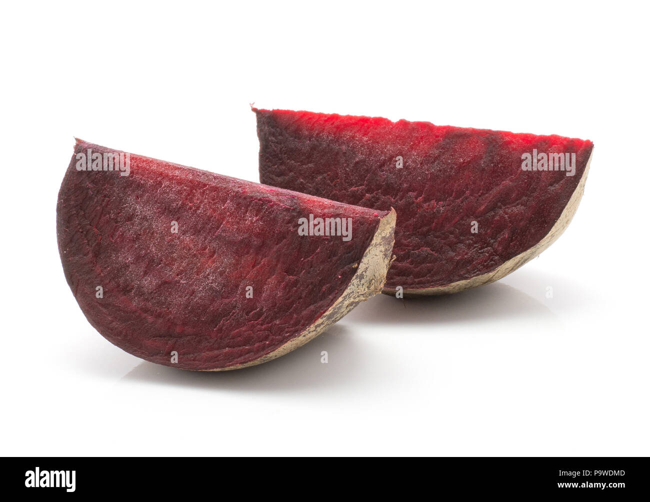 Beetroot (raw red beet) two slices isolated on white background Stock ...