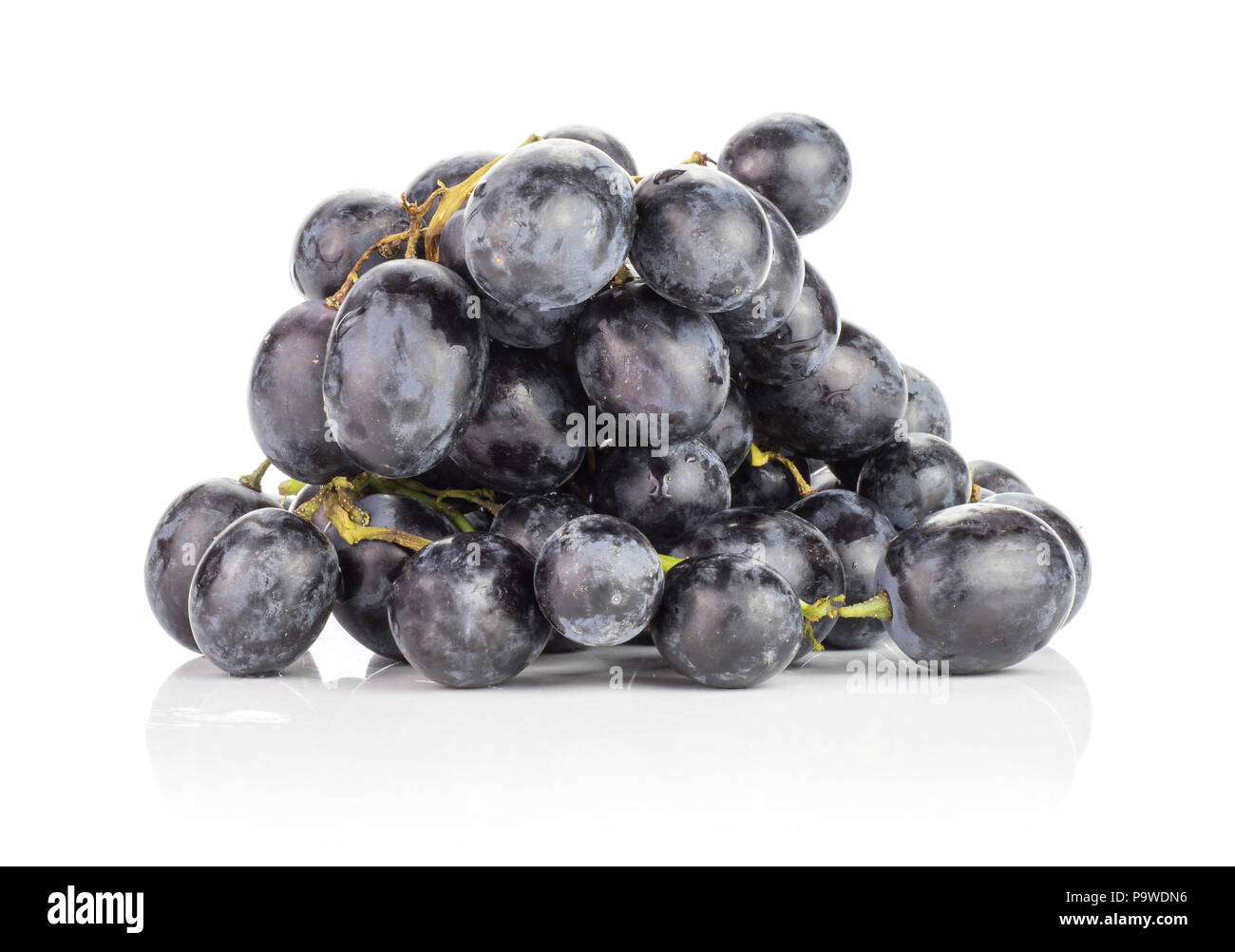 Black grape cluster (autumn royal variety) isolated on white background ...