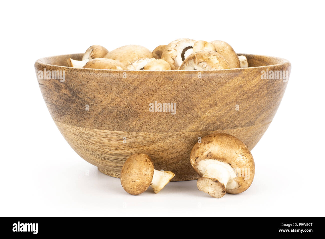Mushrooms bowl isolated fungus fungi agaricus edible isolated hi-res ...