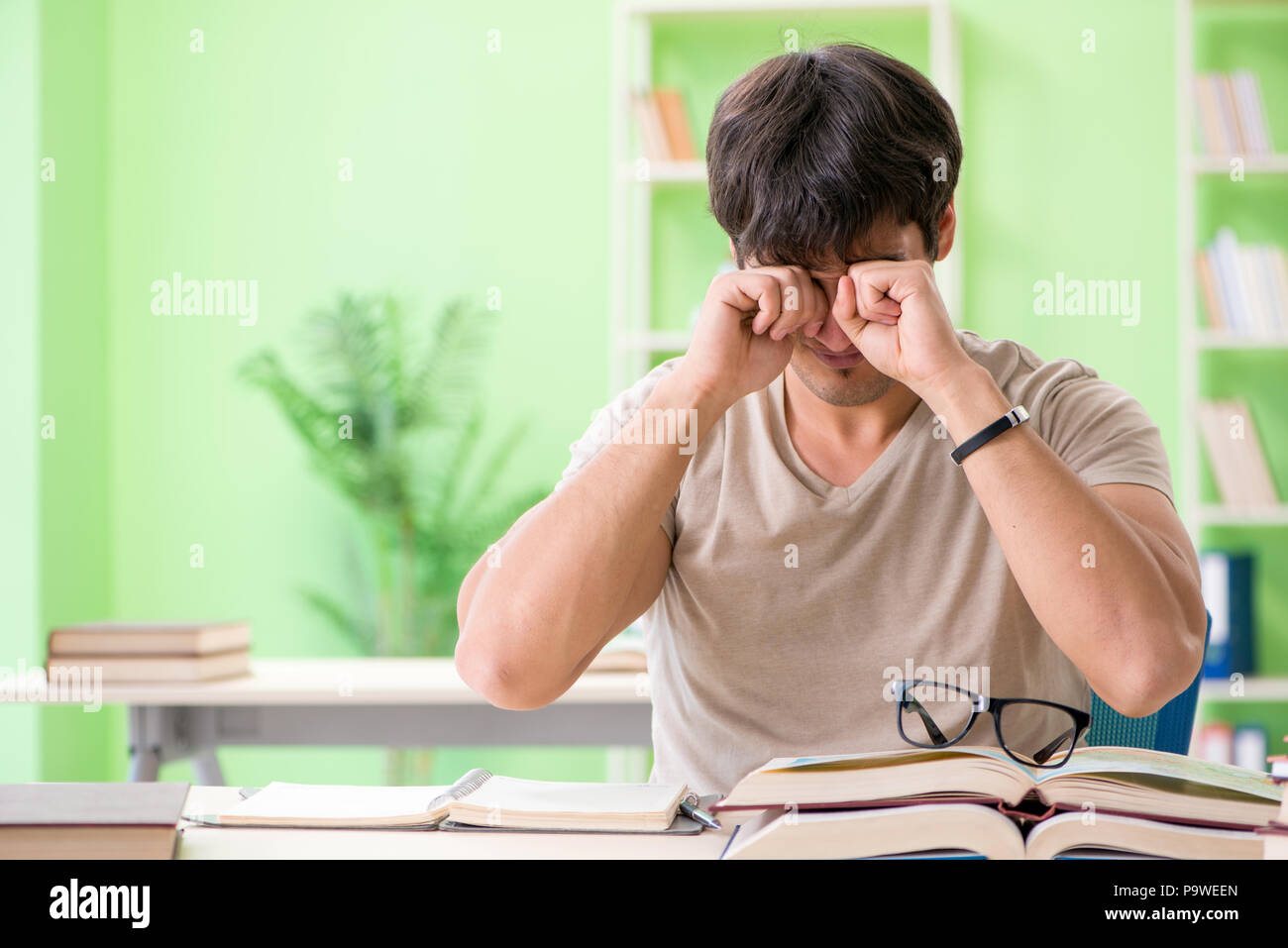 Student preparing for university exams Stock Photo - Alamy