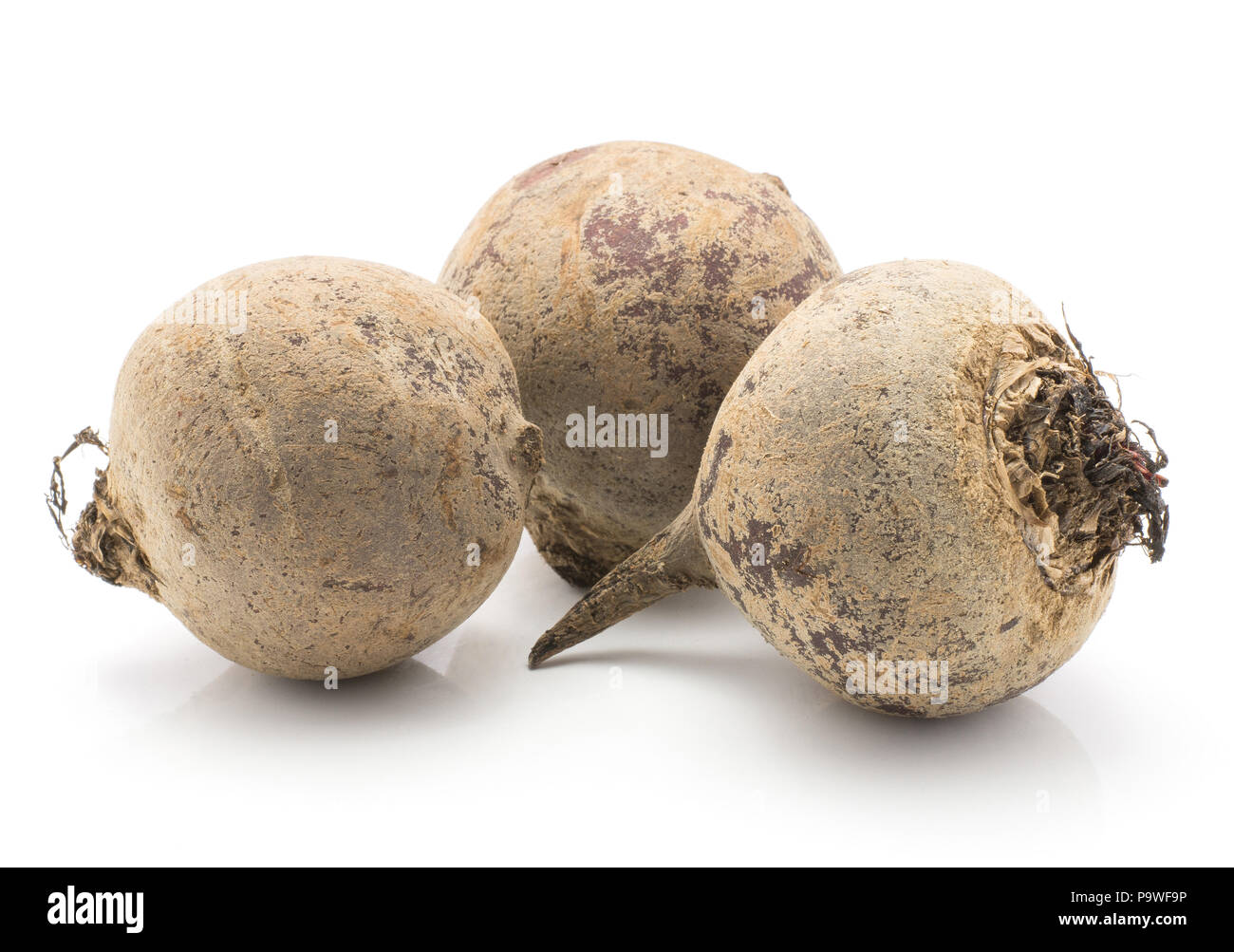 Three beetroot (red beet) bulbs isolated on white background raw Stock ...