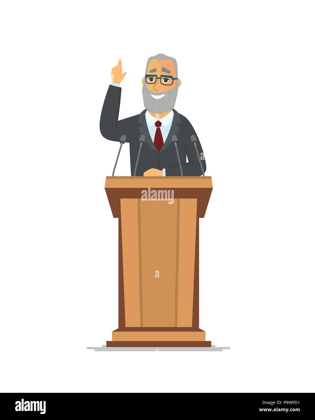 Senior politician - cartoon people character isolated illustration ...