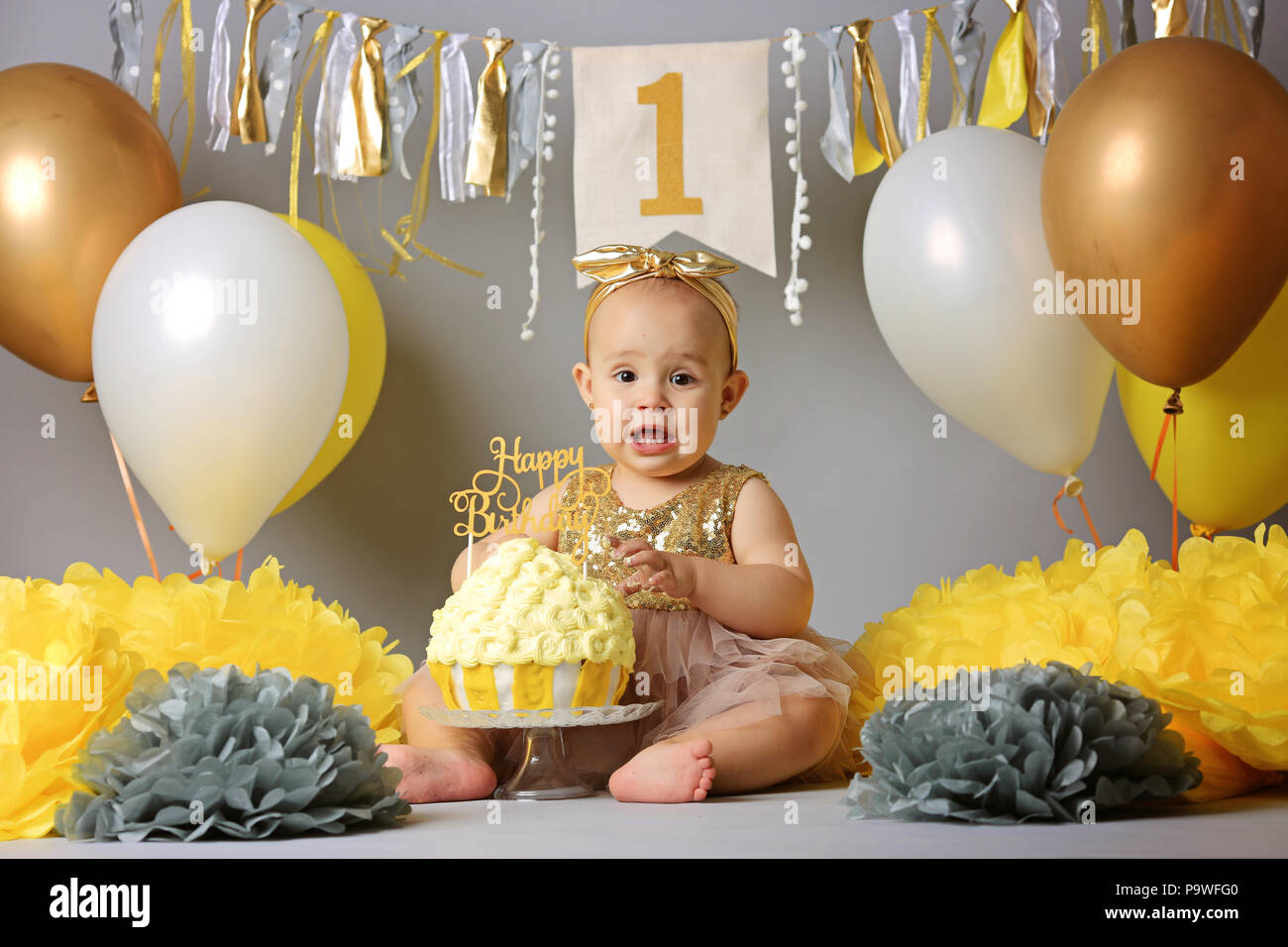 Cute Baby Eating Cake