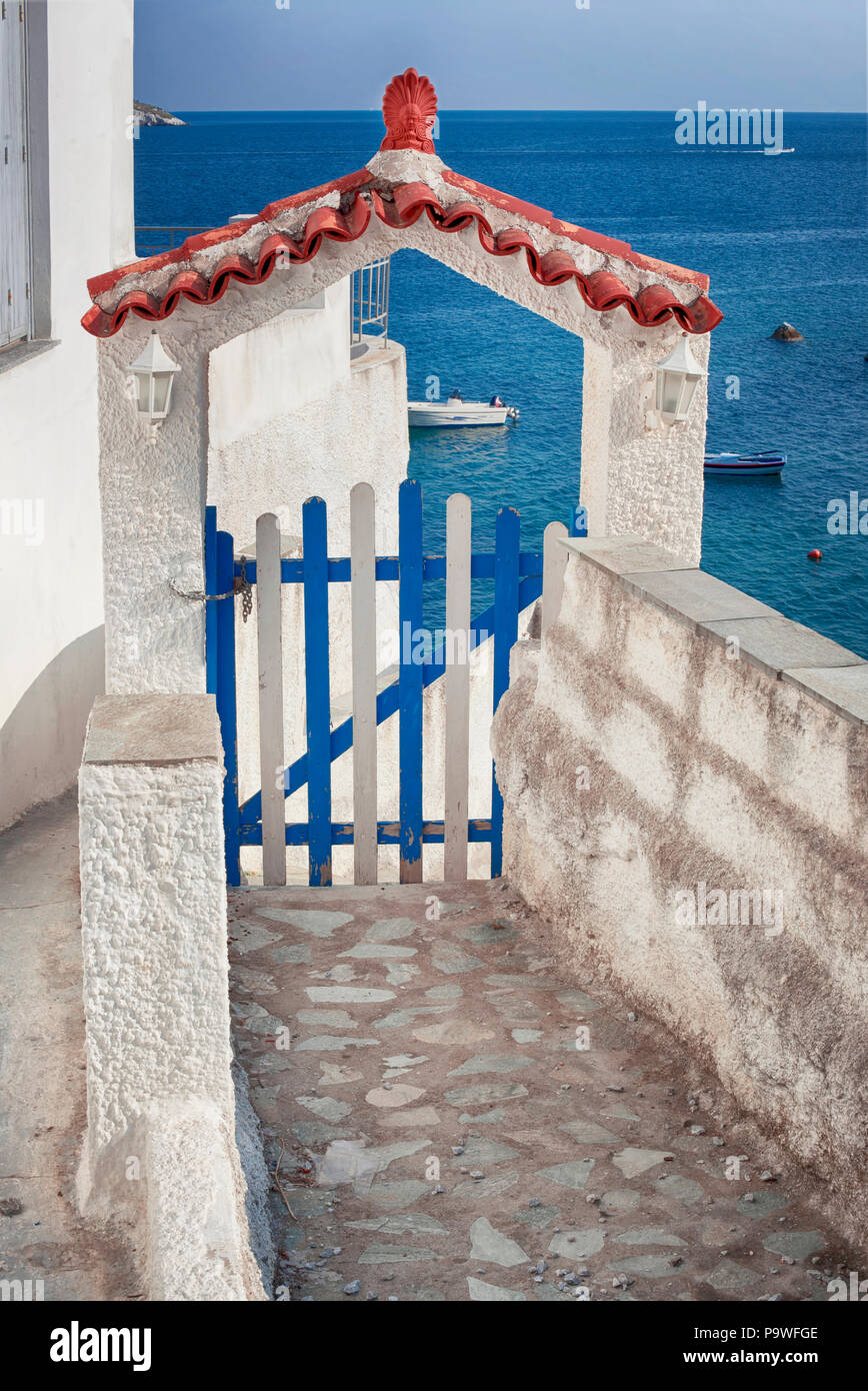 Gate fence traditional greek hi-res stock photography and images - Alamy