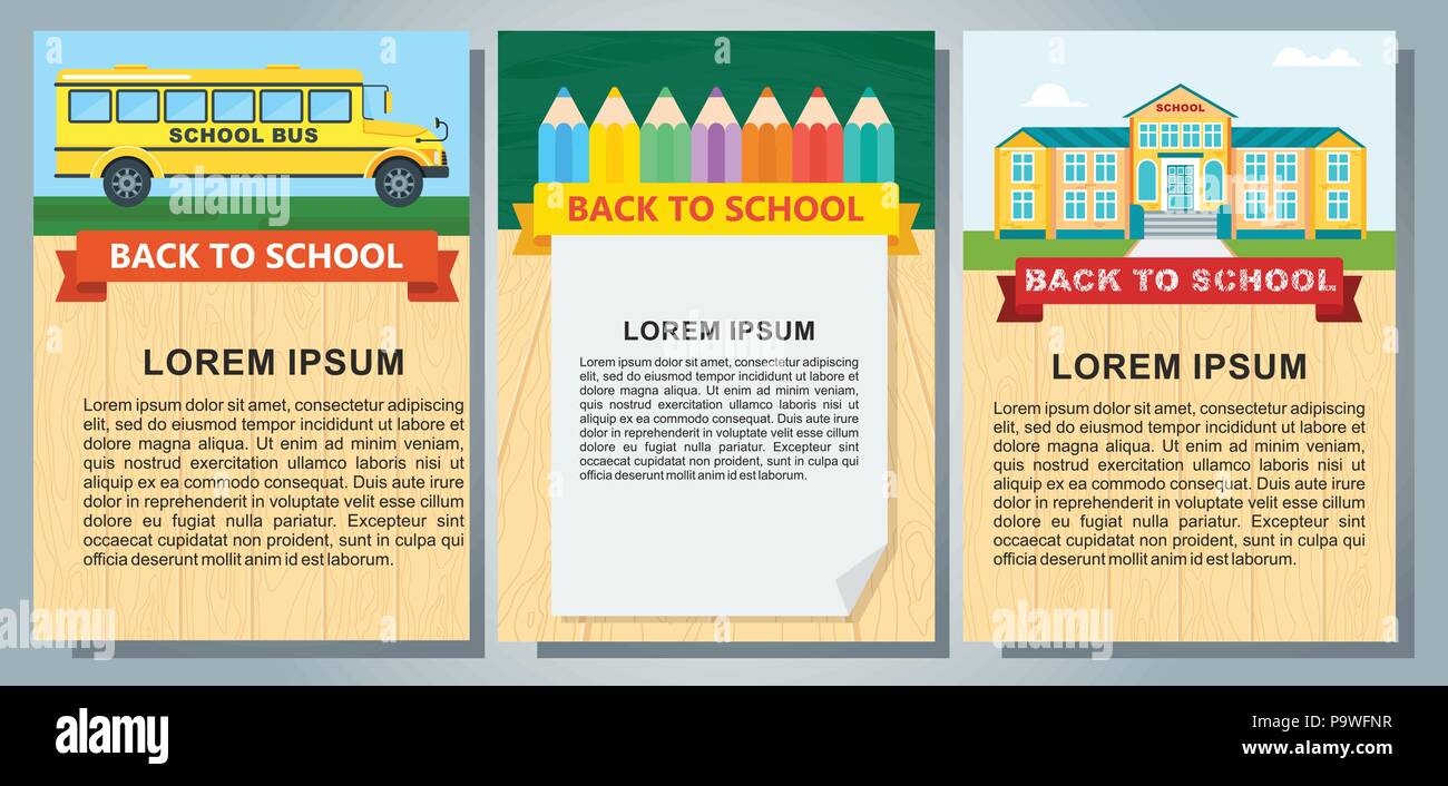 back to school color posters set Stock Vector Image & Art - Alamy