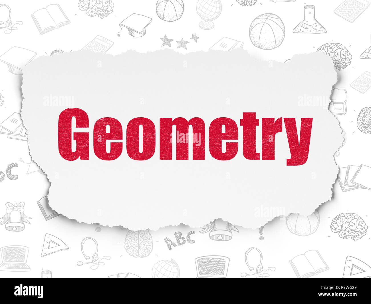 Learning concept: Geometry on Torn Paper background Stock Photo - Alamy
