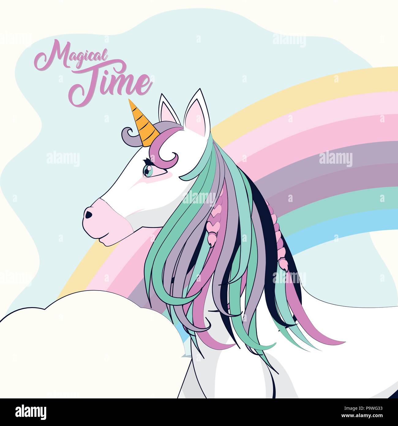 Beautiful and magic unicorn cartoon Stock Vector Image & Art - Alamy