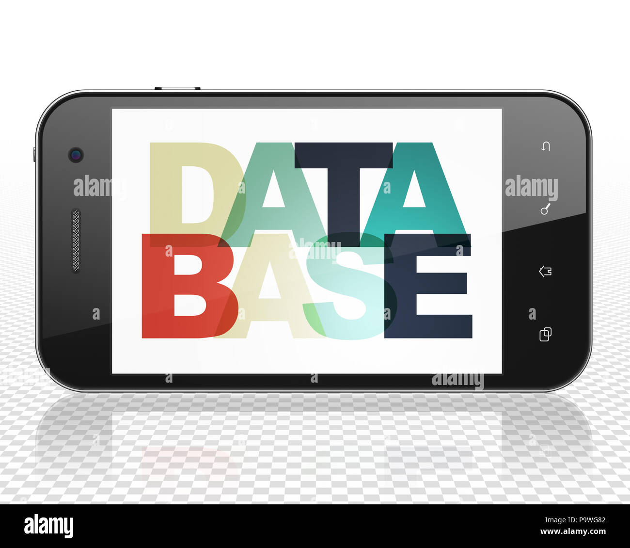 Programming concept: Smartphone with Database on display Stock Photo ...