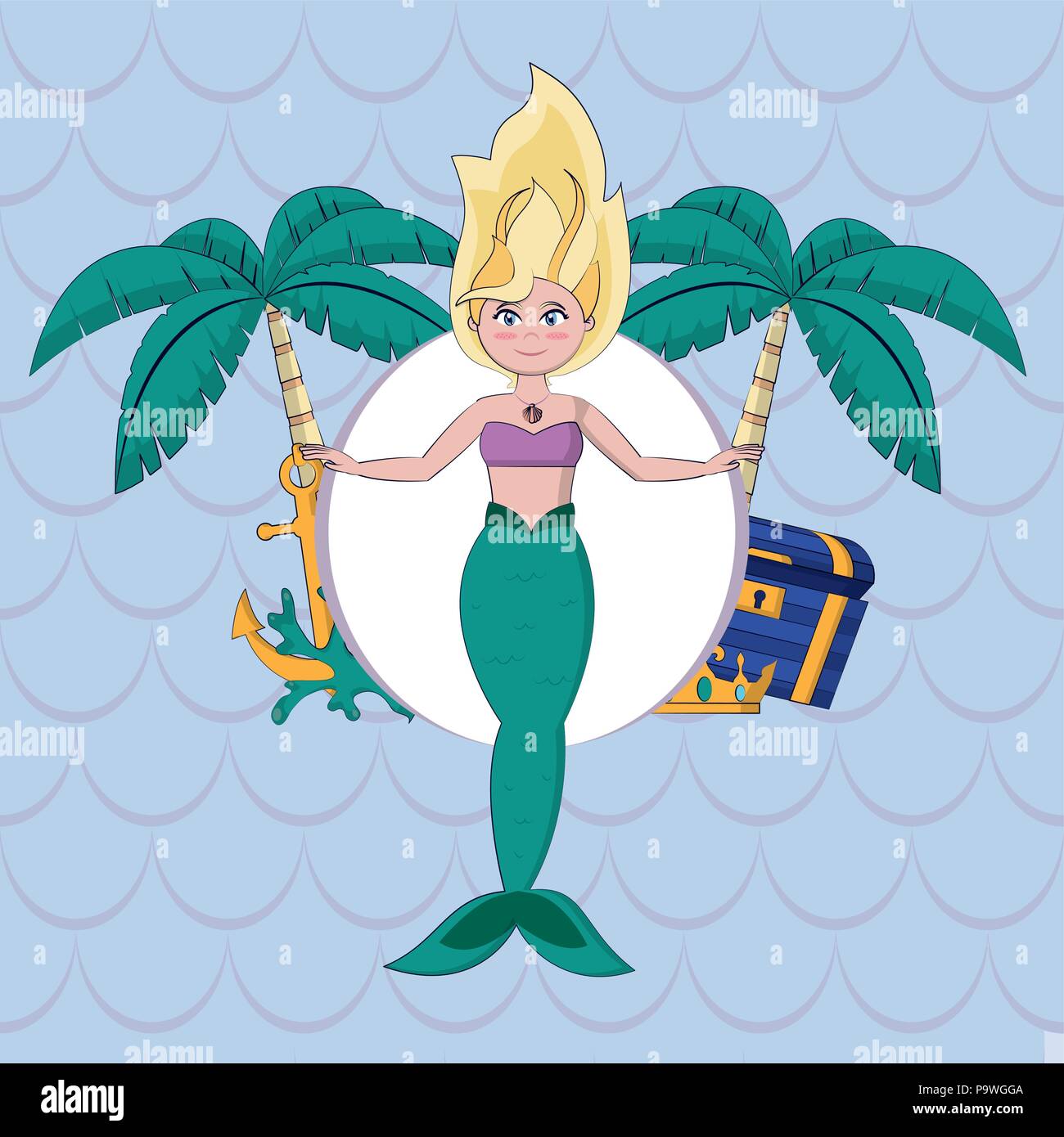 Beautiful and magic mermaid cartoon Stock Vector Image & Art - Alamy