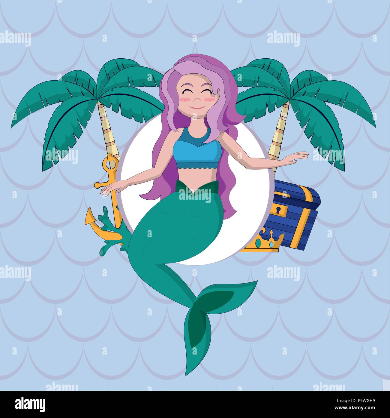 Beautiful and magic mermaid cartoon Stock Vector Image & Art - Alamy