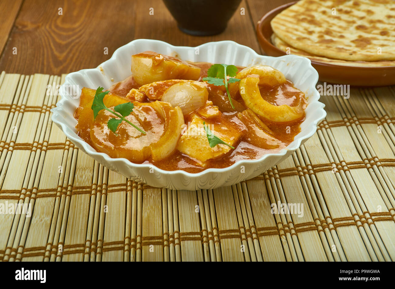 Paneer Do Pyaza - Punjabi style semi dry curry recipe Stock Photo - Alamy