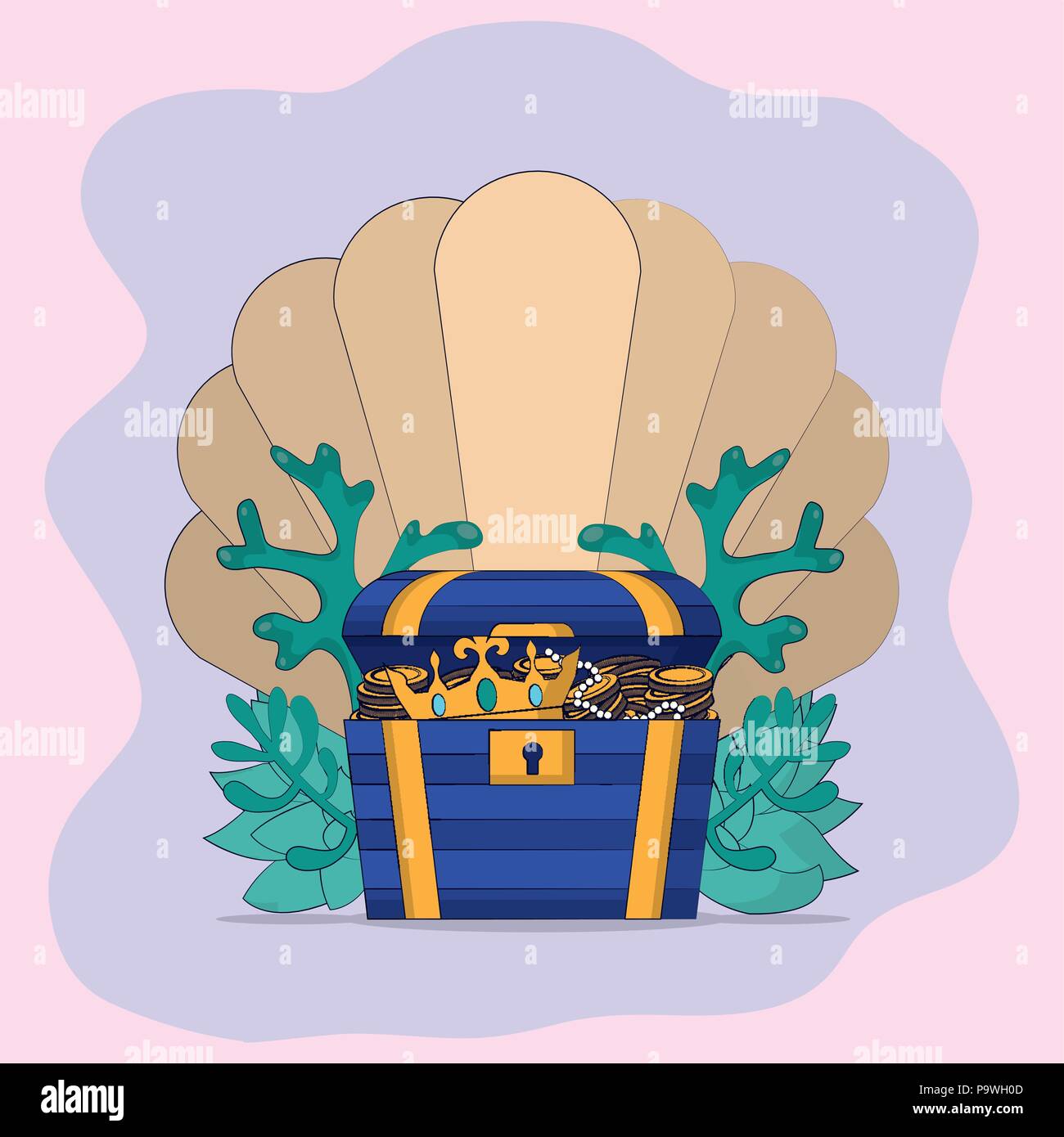 Sunken treasure chest Stock Vector Images - Alamy