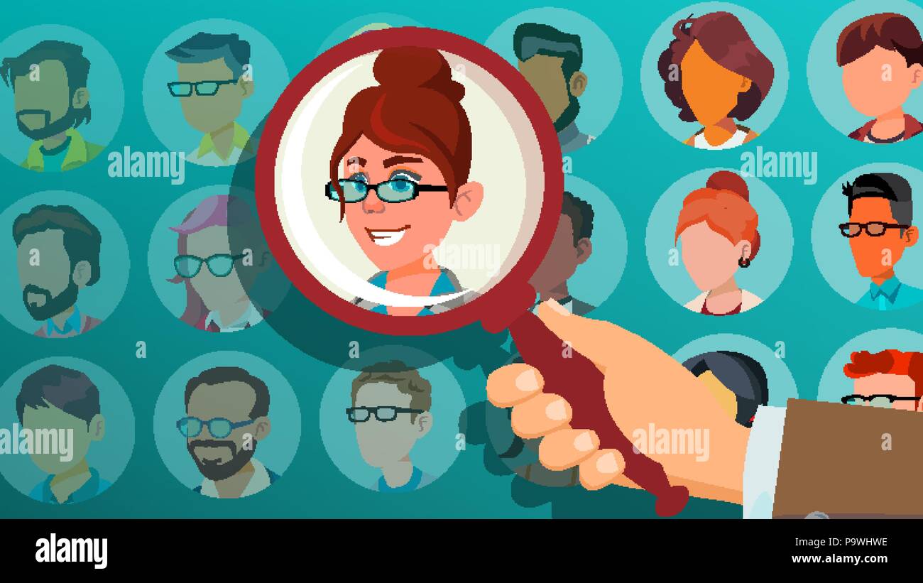 Human Recruitment Vector. Woman. Hand Picking Woman. Stand Out From ...