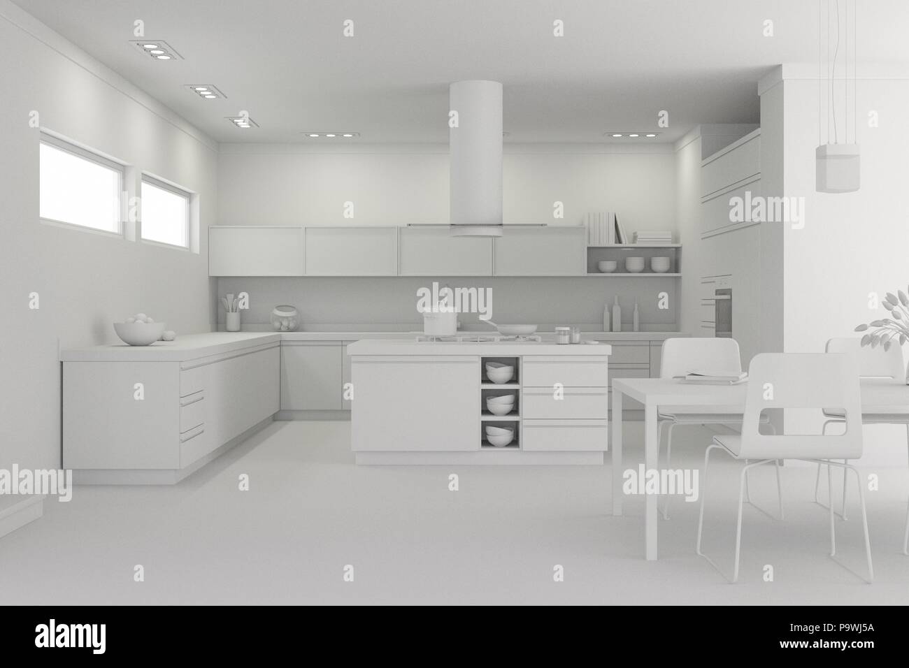 Interior design modern kitchen model Stock Photo - Alamy