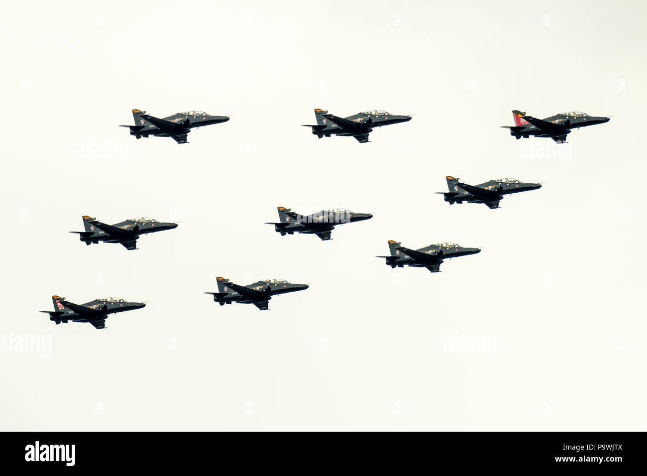 A flypast over London of up to 100 Aircraft to mark the 100th Birthday ...