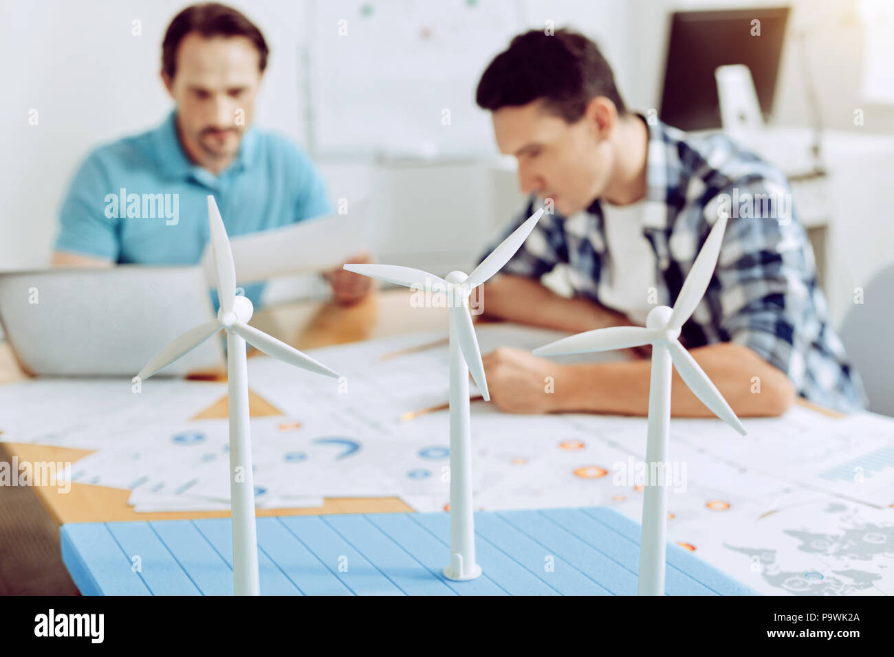 Concentrated colleagues. Calm thoughtful concentrated colleagues ...