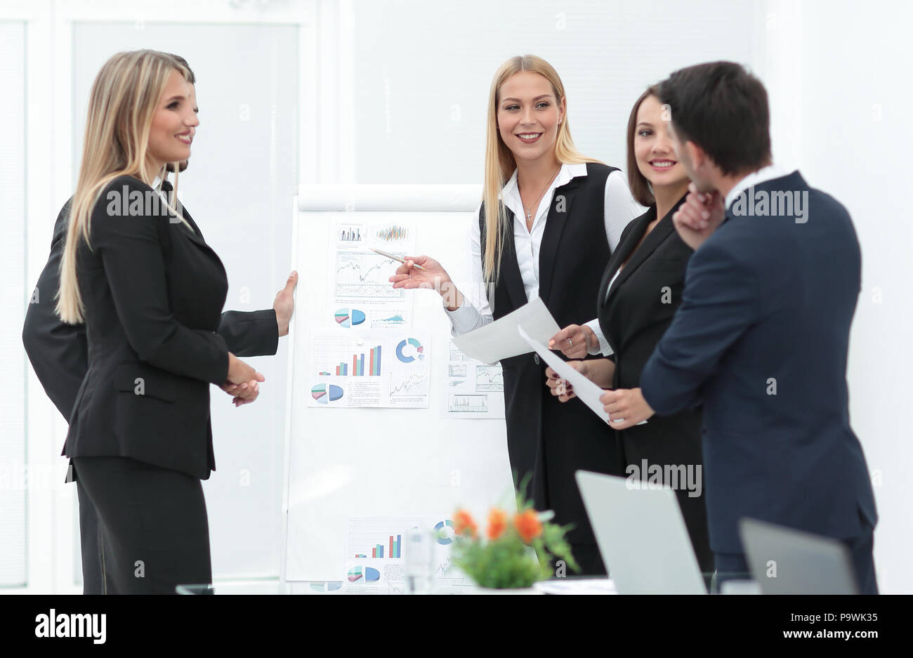 Business people at presentation in office Stock Photo - Alamy