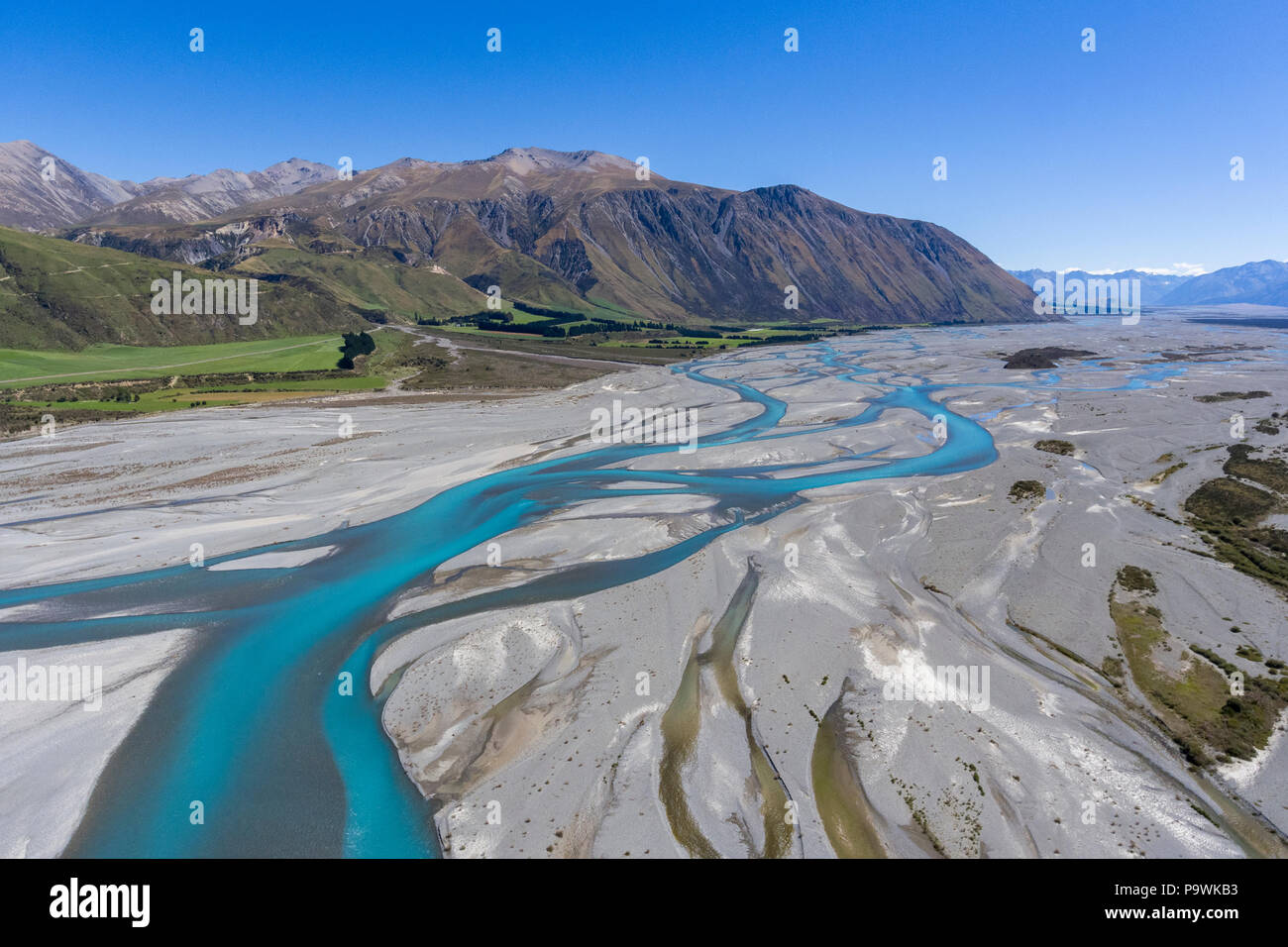 Aerial drone shot rakaia river hi-res stock photography and images - Alamy