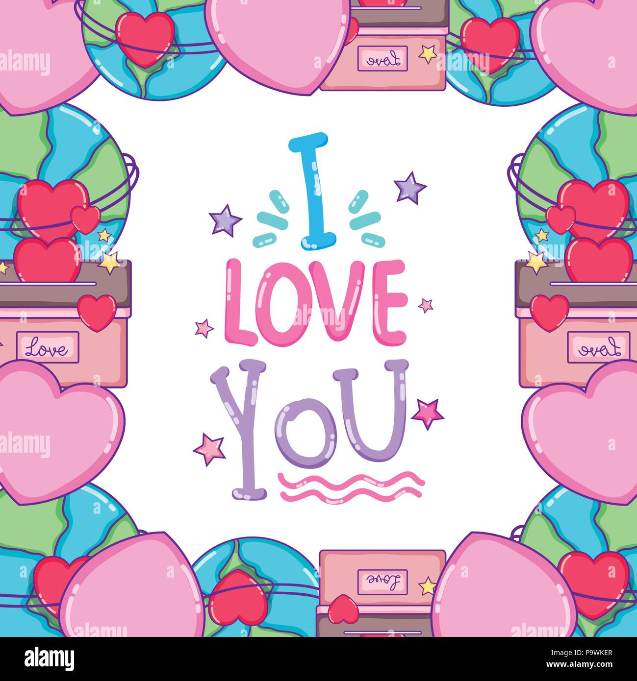 I love you card Stock Vector Image & Art - Alamy