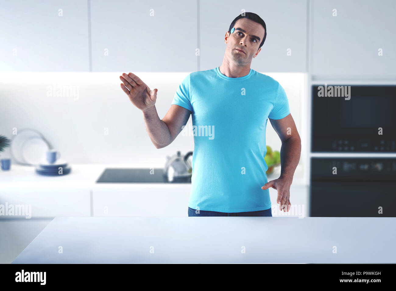 Modern humanoid making no movements while being switched off Stock ...