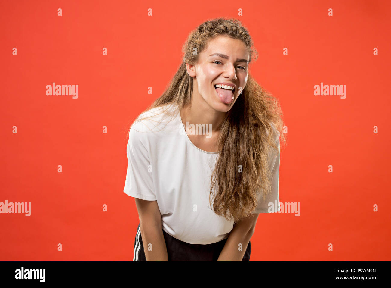 The squint eyed woman with weird expression Stock Photo - Alamy