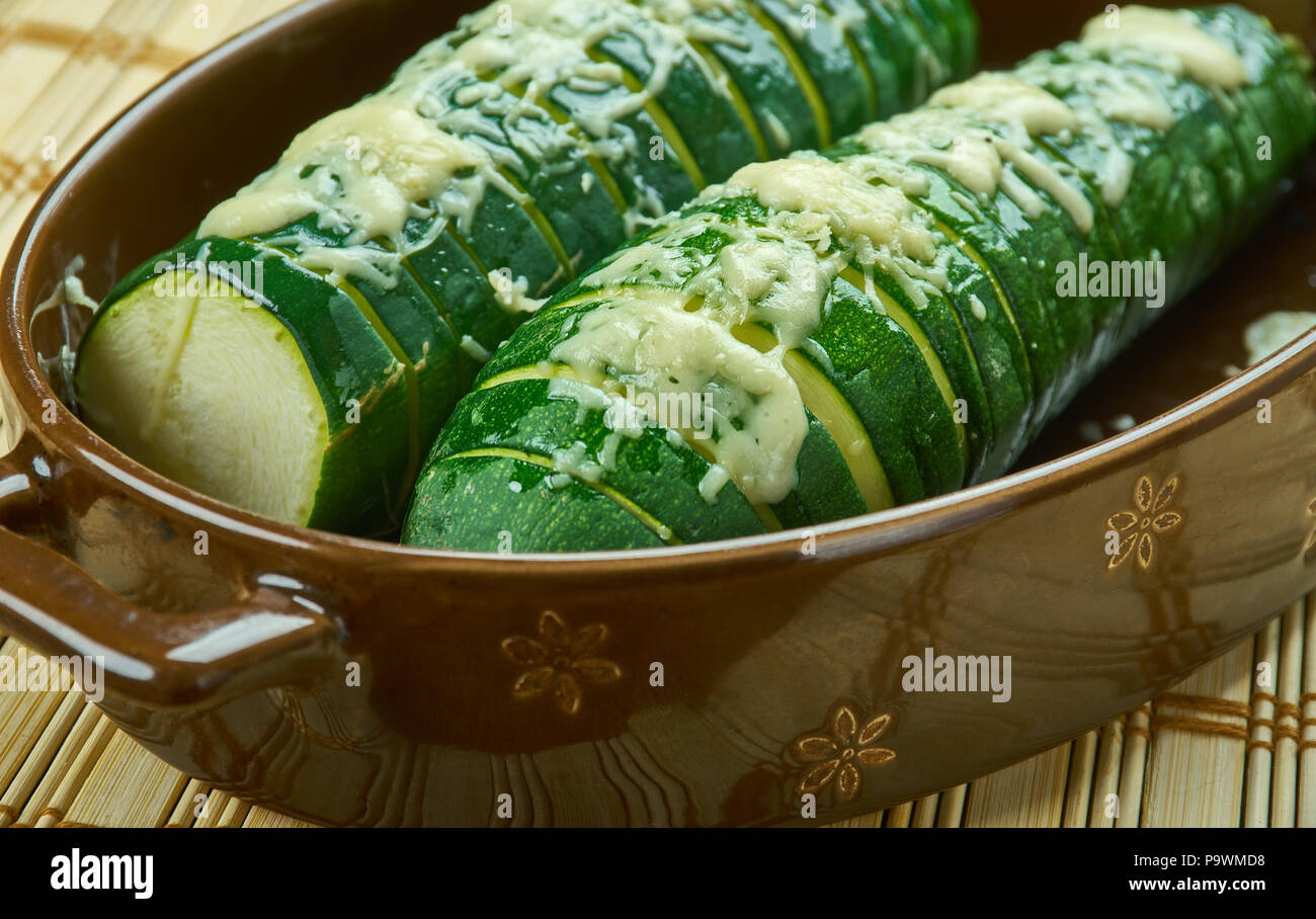 Garlic Parmesan Hasselback Zucchini , roasted tender zucchini is ...
