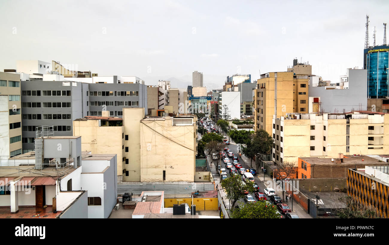 aerial view to Miraflores district of Lima, Peru Stock Photo - Alamy