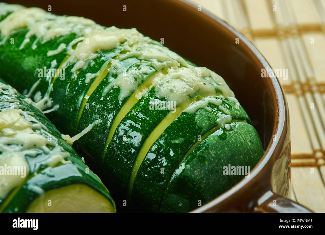 Garlic Parmesan Hasselback Zucchini , roasted tender zucchini is ...