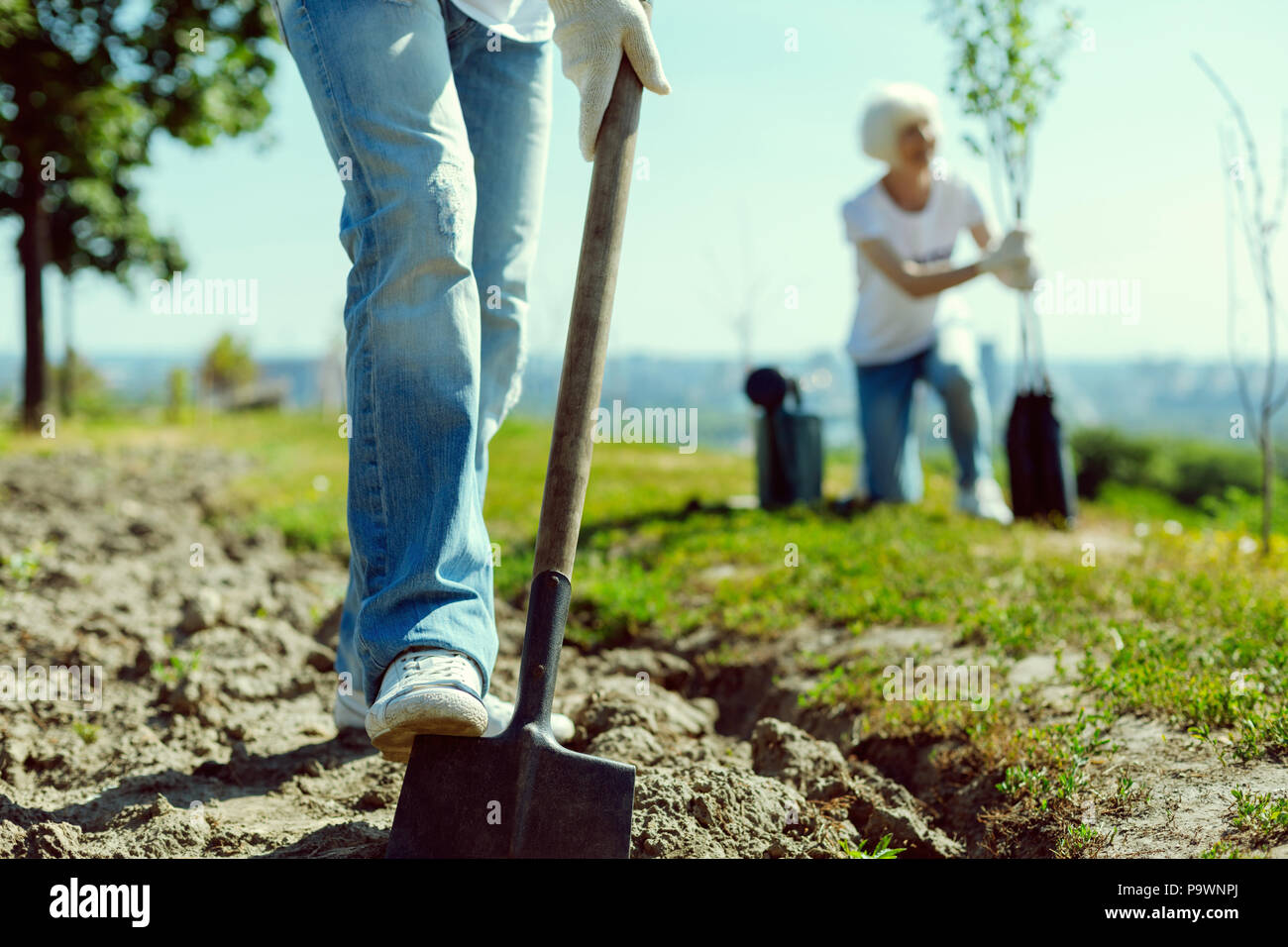 Close up man digging soil hi-res stock photography and images - Alamy