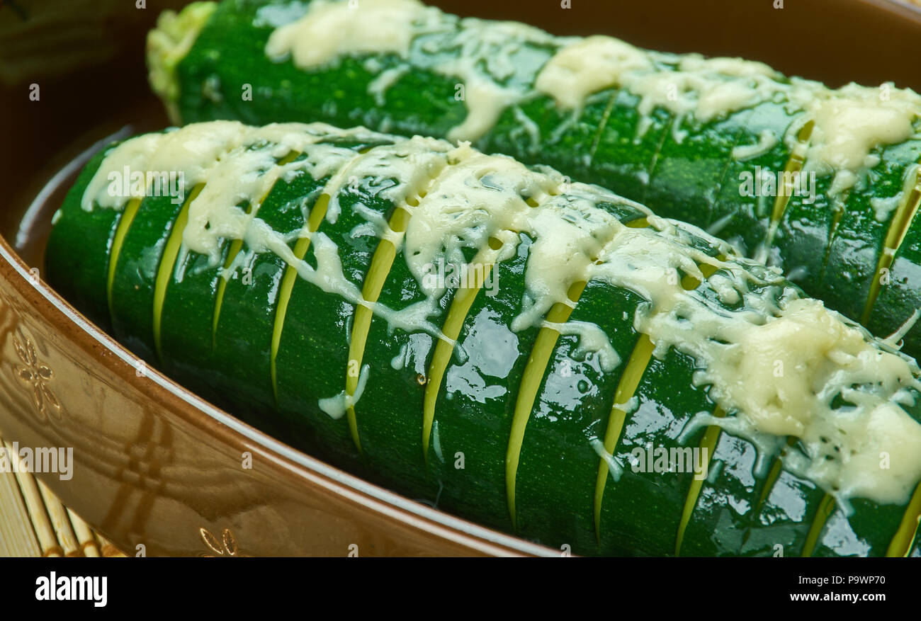 Garlic Parmesan Hasselback Zucchini , roasted tender zucchini is ...
