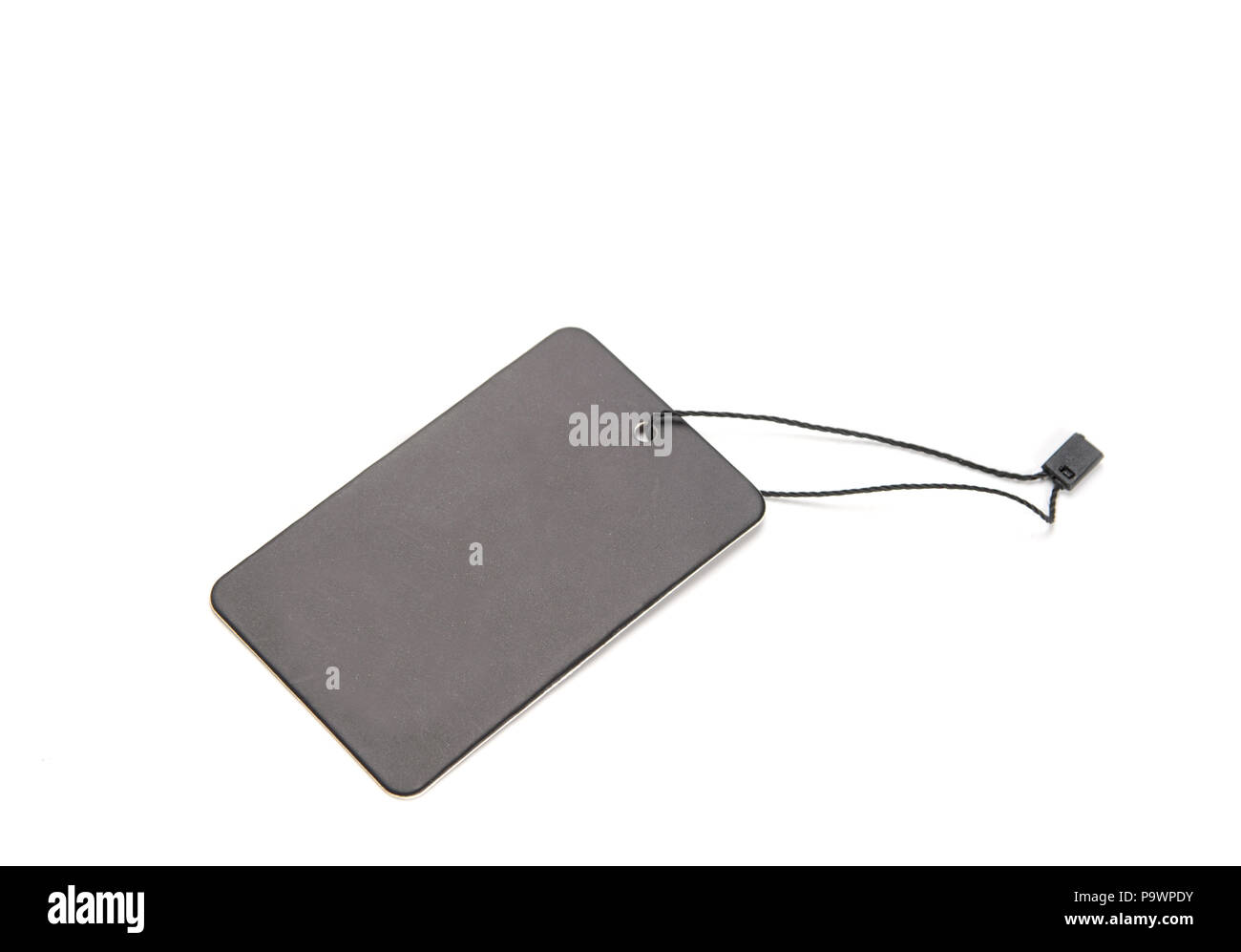 Blank empty black tag on the white background Stock Photo - Alamy