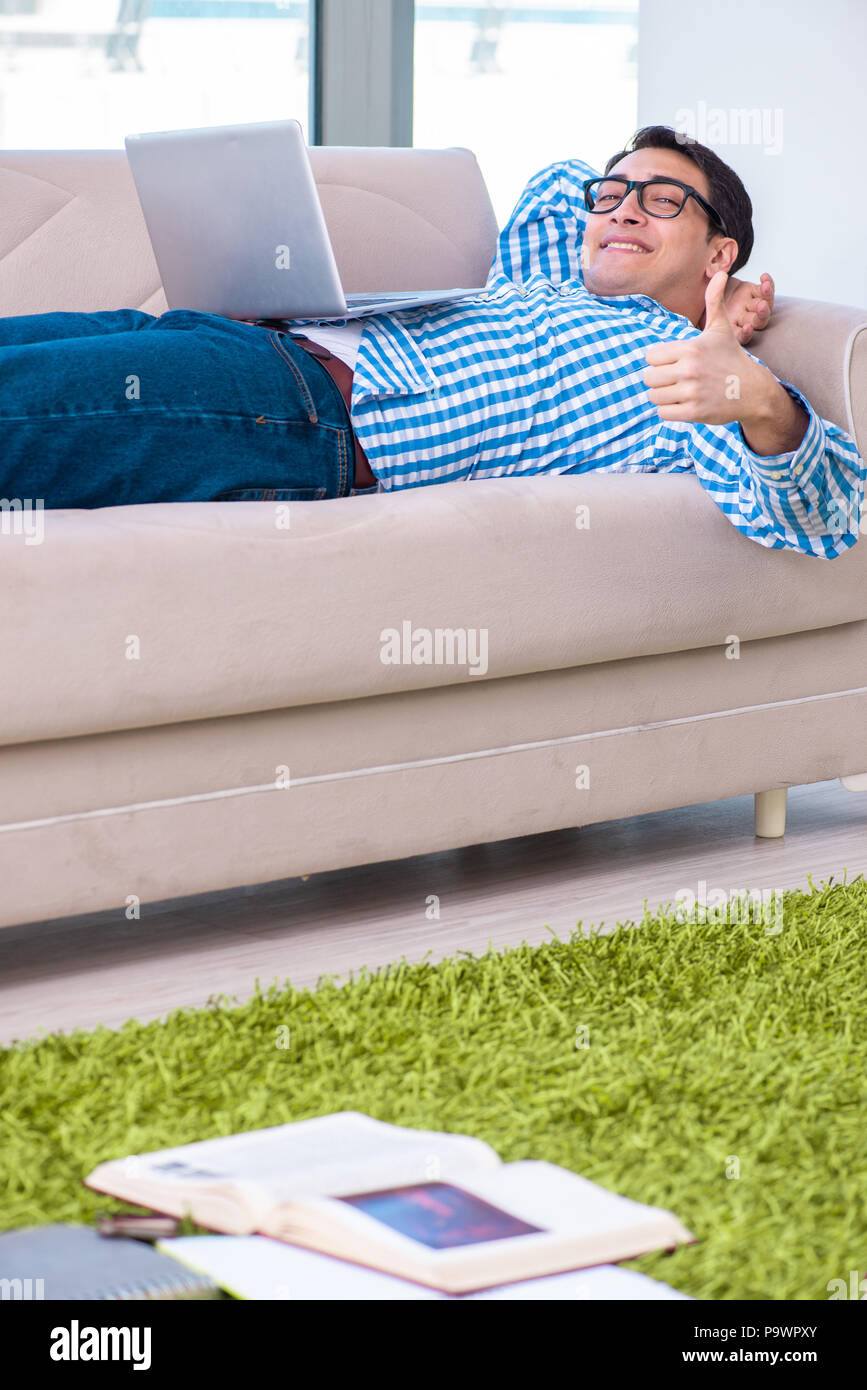 Student doing distance MBA online training Stock Photo - Alamy