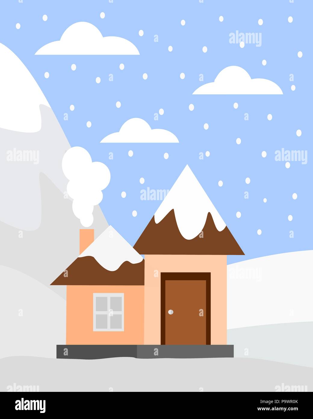 Home exterior winter Stock Vector Images - Alamy