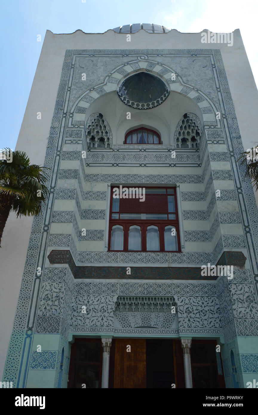 Authentic old beautiful house in Arabic style with carved stone facade ...