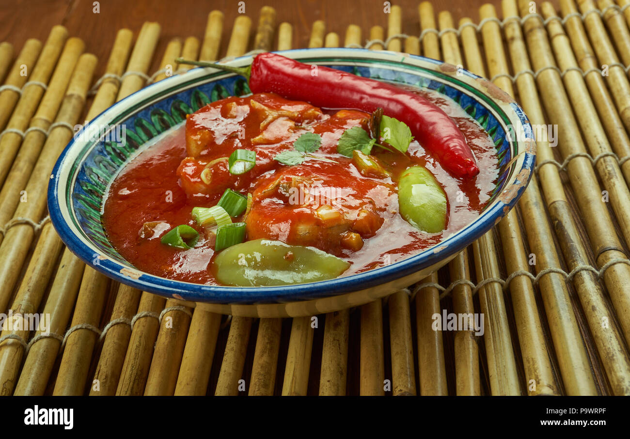 Rohu fish curry Machher Jhol , Spicy Fish Curry Village Style Stock ...