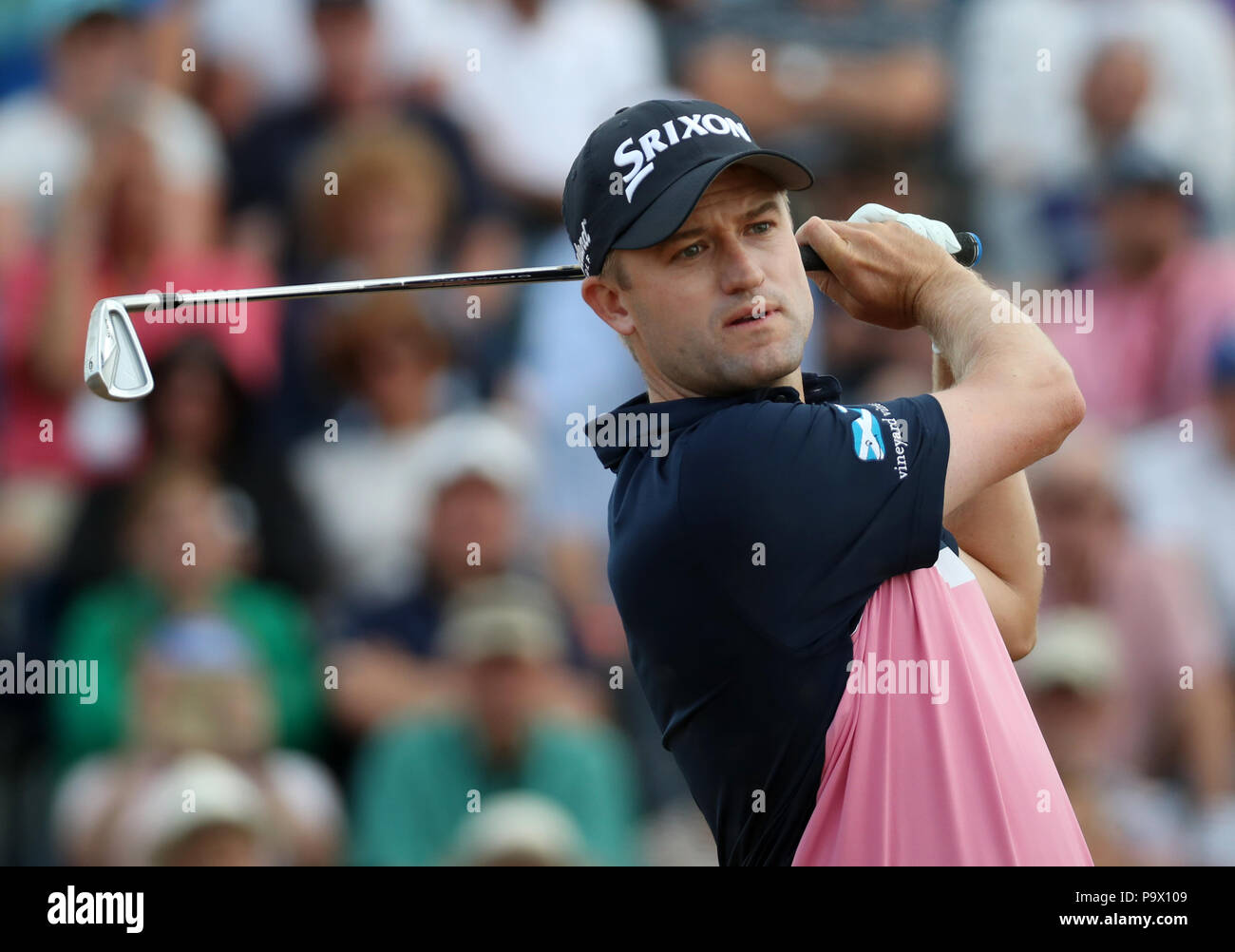 Scotland's Russell Knox tees off the 3rd during day one of The Open ...
