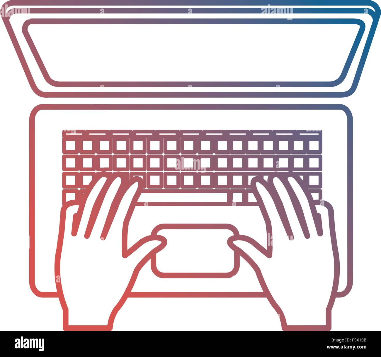 laptop and hands typing Stock Vector Image & Art - Alamy