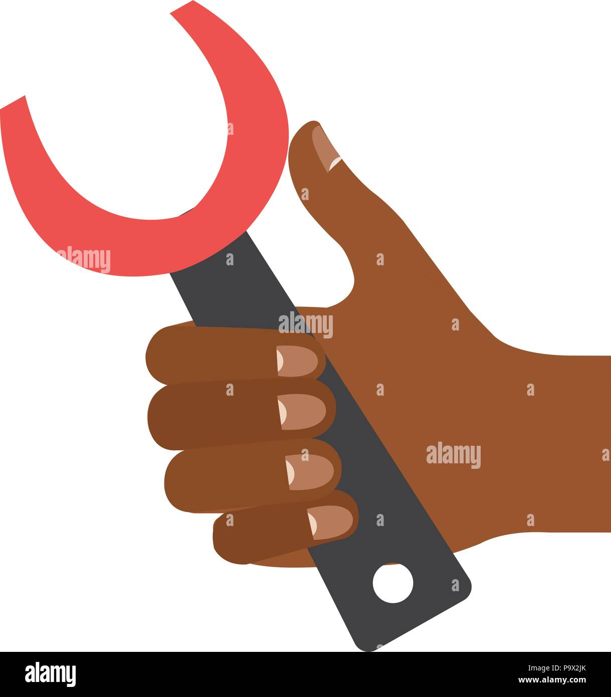 hand with wrench tool vector illustration design Stock Vector Image ...