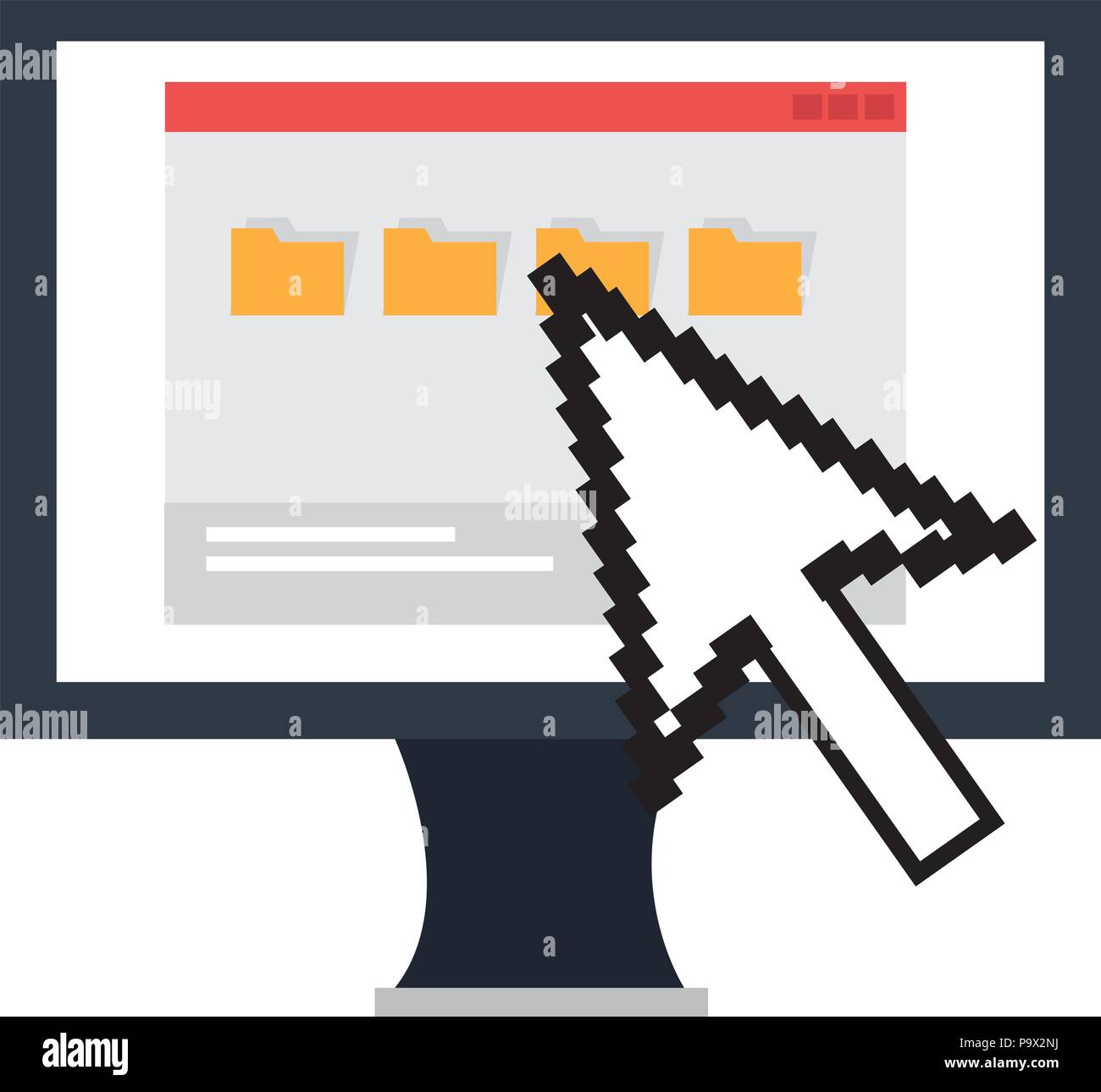computer display with arrow cursor vector illustration design Stock ...