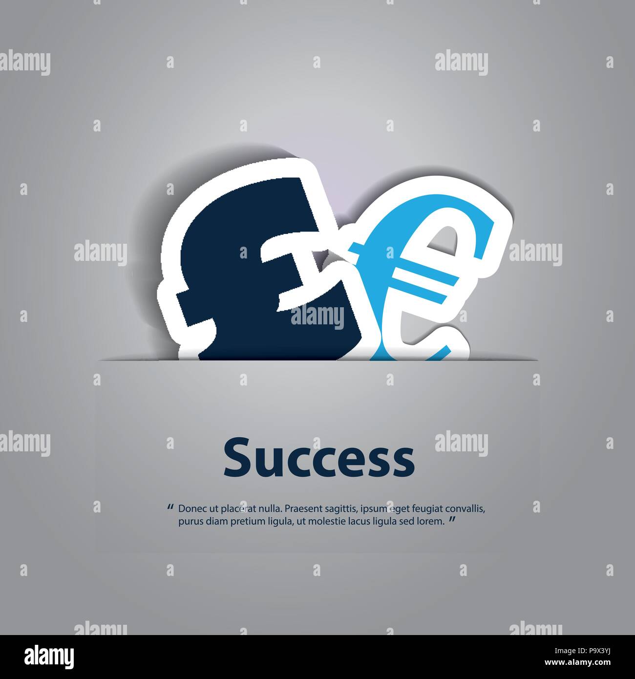 Various Blue British Pound and Euro Signs - Abstract Financial Success ...