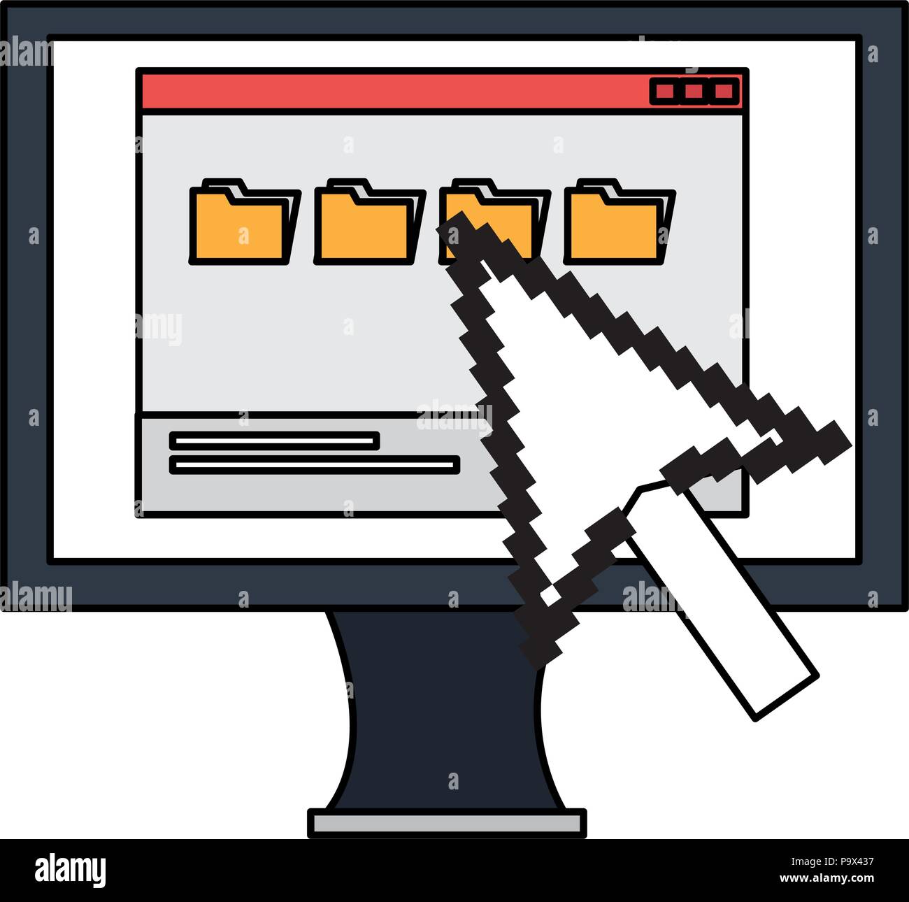 computer display with arrow cursor vector illustration design Stock ...