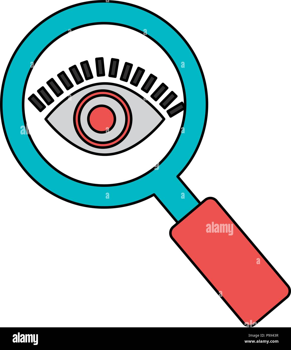 magnifying glass and eye vector illustration design Stock Vector Image ...
