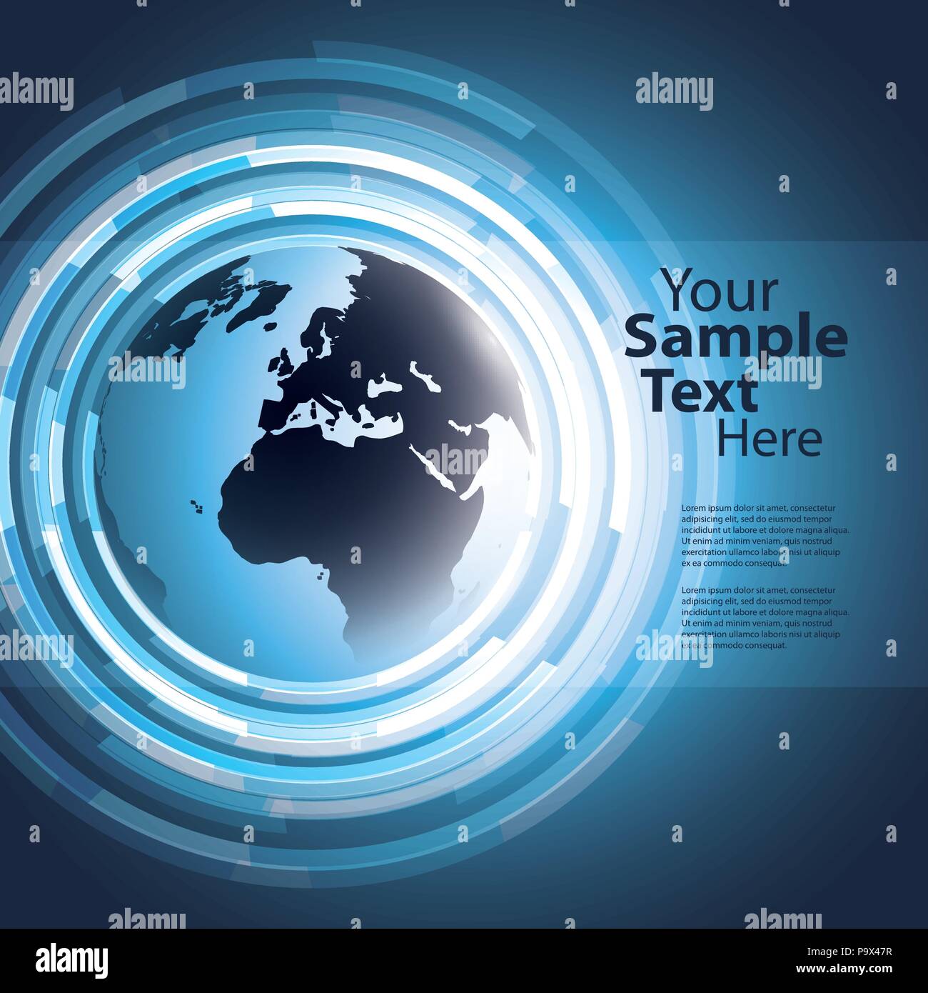 Blue Futuristic Global Business Background Concept Design ...