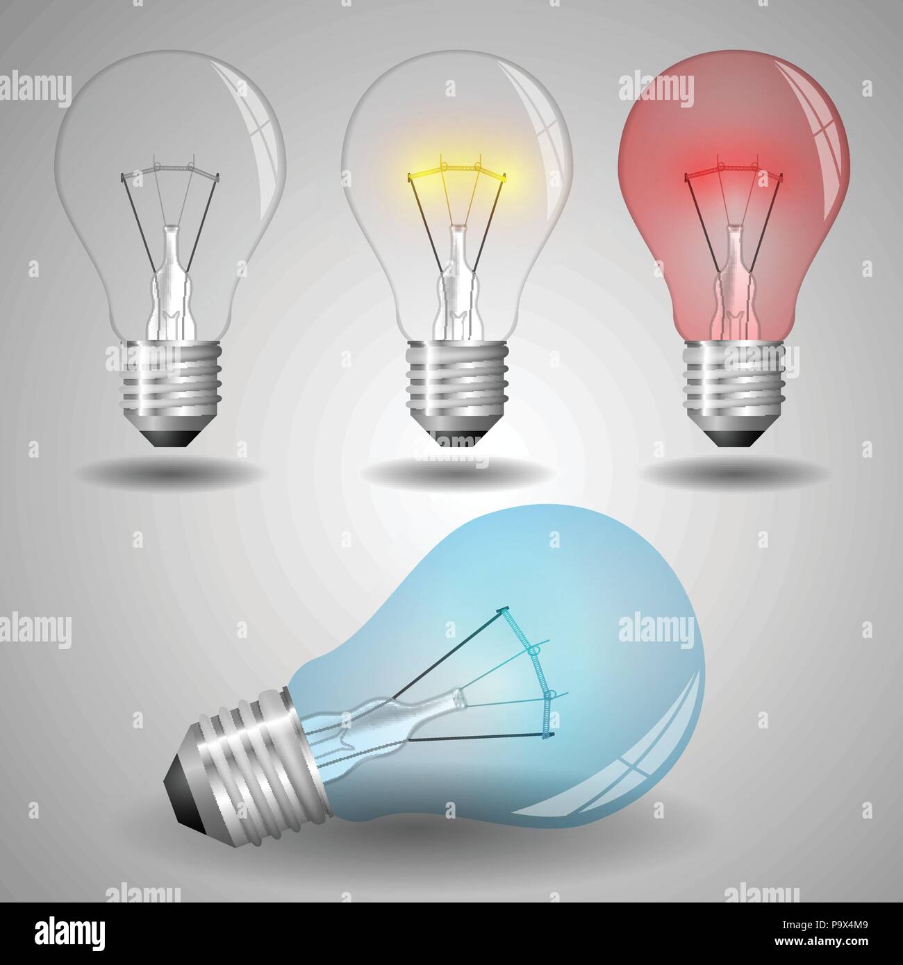 Set of Colorful Light Bulb Illustrations Stock Vector Image & Art - Alamy