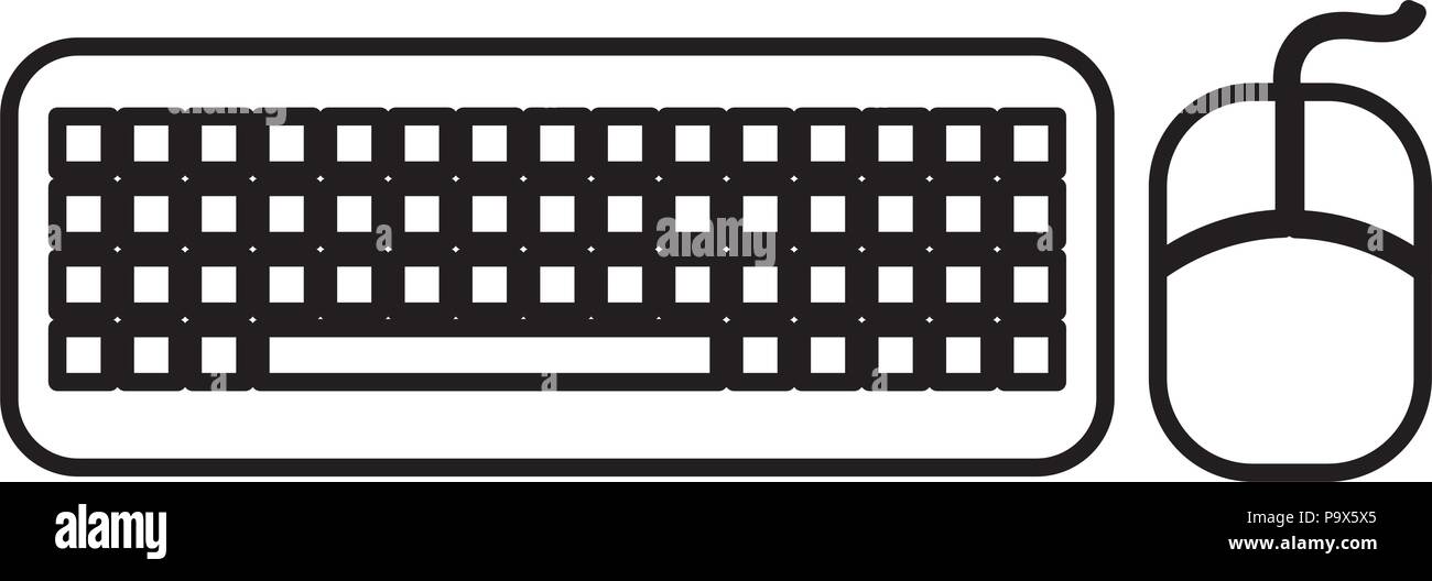 computer keyboard and mouse vector illustration design Stock Vector ...