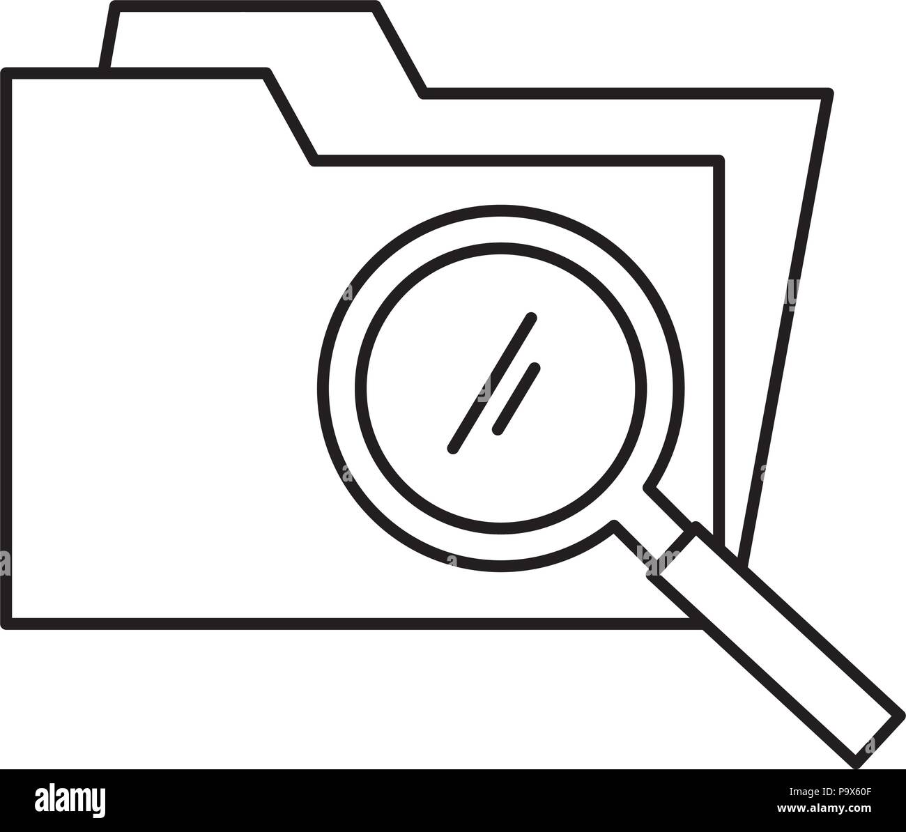 file folder with magnifying glass vector illustration design Stock ...
