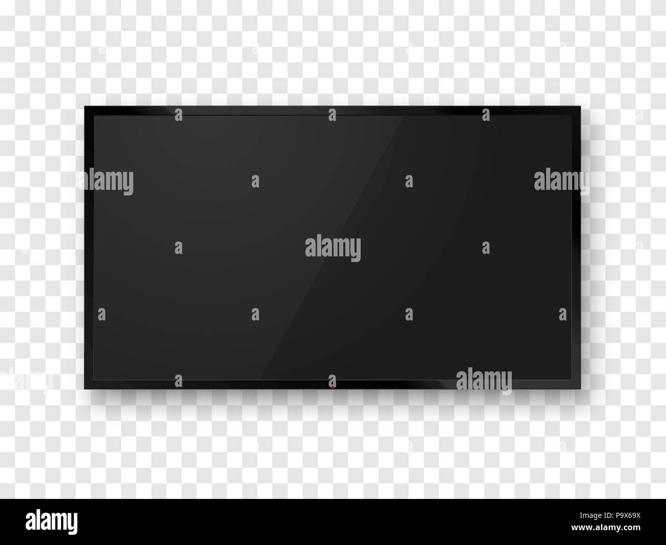 Black realistic TV screen isolated. lcd panel mockup. Blank television ... Black realistic TV screen isolated. lcd panel mockup. Blank television ...